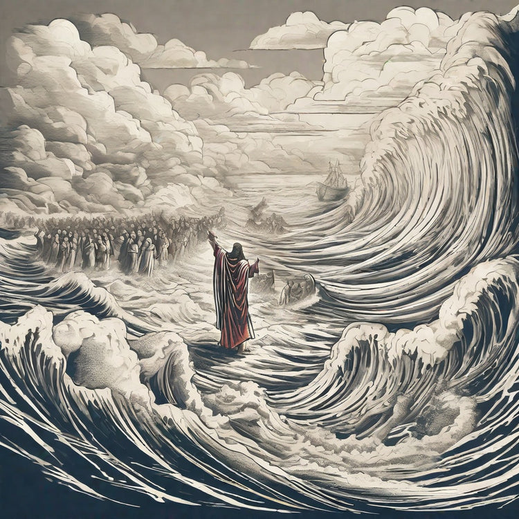 HOW TO DRAW: MOSES PARTING THE RED SEA – HEART4ART.LIVE